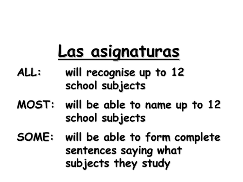 Las asignaturas (School subjects) | Teaching Resources