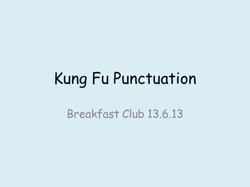 Kung Fu Punctuation | Teaching Resources
