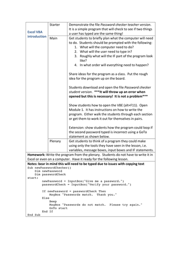 Introduction to Programming KS3/4: Excel VBA | Teaching Resources Introduction to Programming KS3/4: Excel VBA | Teaching Resources