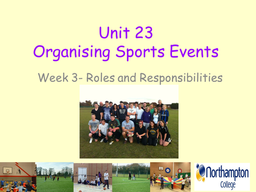 Unit 22: Organising a Sports Event | Teaching Resources