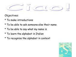 KS3 Italian - alphabet and spelling of names | Teaching Resources