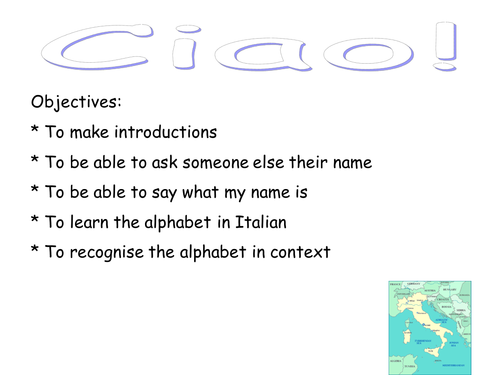 KS3 Italian - alphabet and spelling of names | Teaching Resources