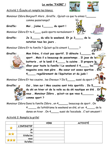 KS3 French - le verbe 'FAIRE'! The verb 'to do' | Teaching Resources