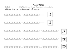 Tens and Units worksheets using beaded string by cloweenakniveteena ...