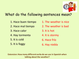 The weather (extension): KS3 Spanish | Teaching Resources