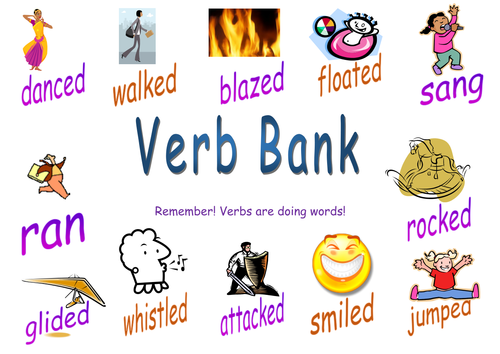 Verb (past tense) and Adverb banks | Teaching Resources