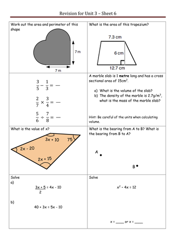 Unit 3 Higher: Geometry and Algebra revision | Teaching Resources