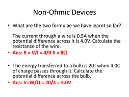 Non-Ohmic Devices (Lamp & Diodes) | Teaching Resources