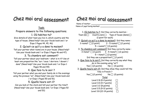 Expo 1 Module 3 Chez Moi Units 1-5: my house | Teaching Resources