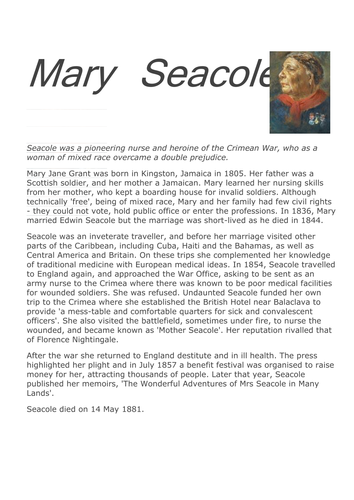 Florence Nightingale and Mary Seacole Full SoW | Teaching Resources