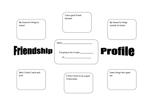 Friendship Profile: KS1 / KS2 PSHE worksheet | Teaching Resources