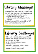Library Challenge Cards | Teaching Resources