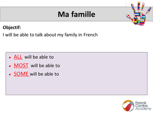 Ma famille Expo 1 Year 7: My familiy | Teaching Resources