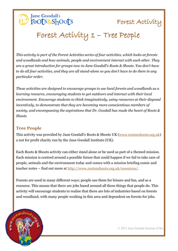 Forest Activity - Tree People | Teaching Resources