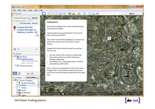 Google Earth Skills Sheets | Teaching Resources