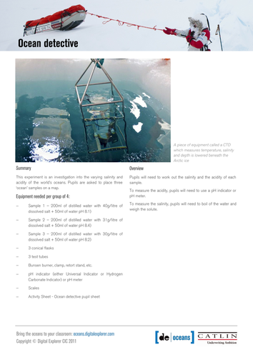 Ocean investigation experiments Science KS3 KS4 | Teaching Resources