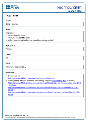 I can run | Teaching Resources