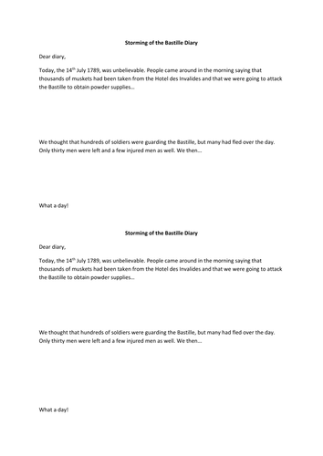 Storming of the Bastille Lesson | Teaching Resources