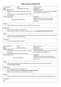 Holes: Full Scheme of Work & Resources by jamestickle86 - UK Teaching ...