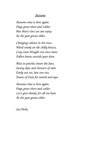 Autumn Poem | Teaching Resources