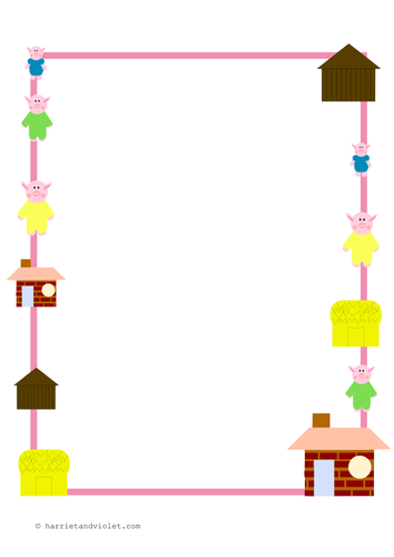 The Three Little Pigs Border Paper A4 | Teaching Resources
