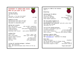 Raspberry Pi Noob Bookmark & Admin Cheat sheet | Teaching Resources