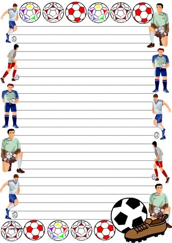 Football Themed Lined paper and Pageborders | Teaching Resources