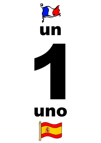 French & Spanish Numbers Display 0-20 & 0-1000 | Teaching Resources
