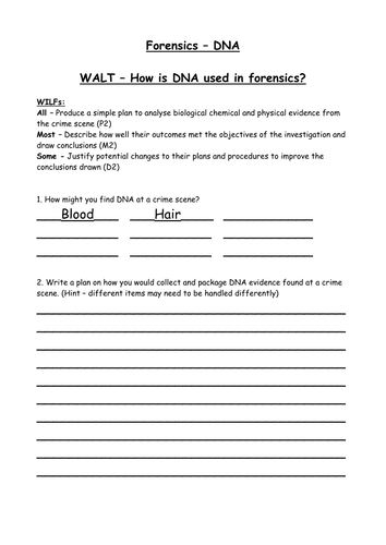 BTEC Level 2 - Unit 13 (Forensics) Assignment 2+3 | Teaching Resources