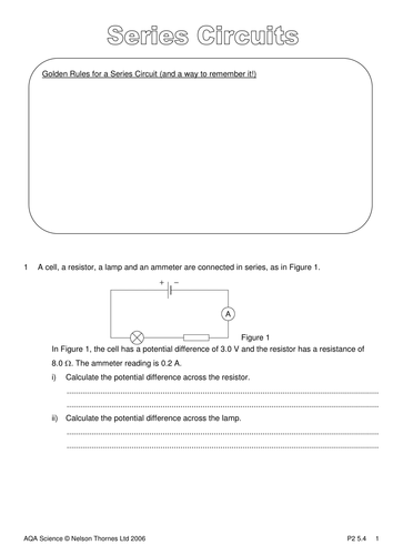 Series Circuits | Teaching Resources