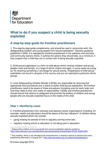Tackling child sexual exploitation | Teaching Resources