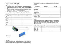 Light and colour SOLO lesson | Teaching Resources