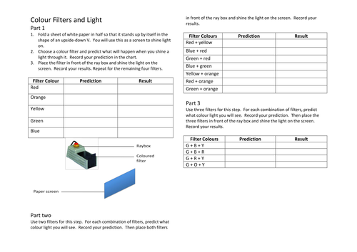 Light and colour SOLO lesson | Teaching Resources