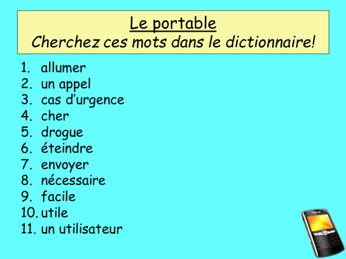 New technology: French lesson, vocabulary | Teaching Resources