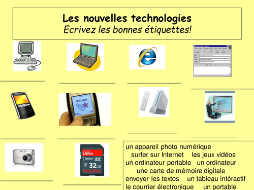 New technology: French lesson, vocabulary | Teaching Resources