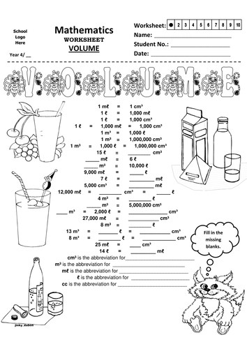 Year 4-Measurement (Volume) | Teaching Resources