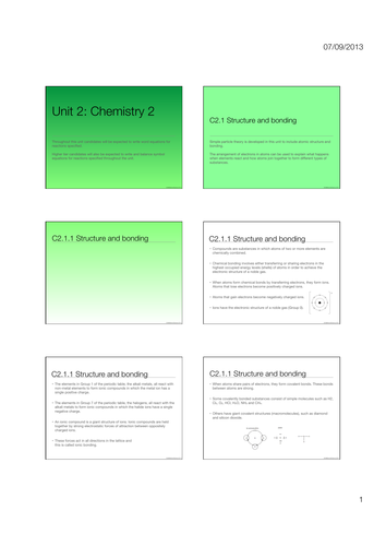 AQA GCSE Chemistry Unit 1-4 booklets | Teaching Resources AQA GCSE Chemistry Unit 1-4 booklets | Teaching Resources