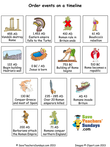 Roman timeline lesson plan worksheet | Teaching Resources