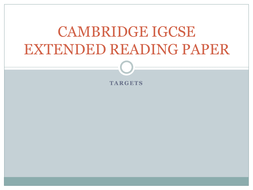 Cambridge IGCSE Extended Reading Paper Question 1 | Teaching Resources
