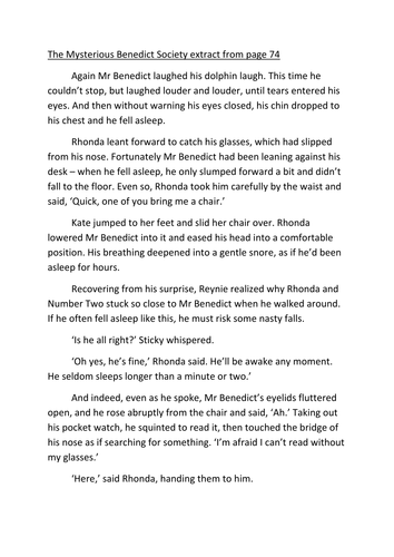 THE MYSTERIOUS BENEDICT SOCIETY pack 2 | Teaching Resources