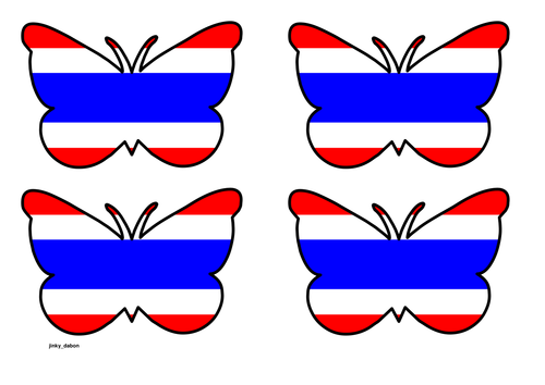 Butterfly themed Thailand Flag | Teaching Resources