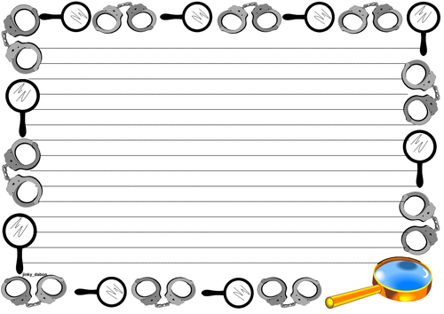 Handcuffs and Spyglass Lined Paper and Pageborders | Teaching Resources