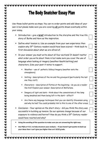 The Body Snatcher - Robert Louis Stevenson | Teaching Resources