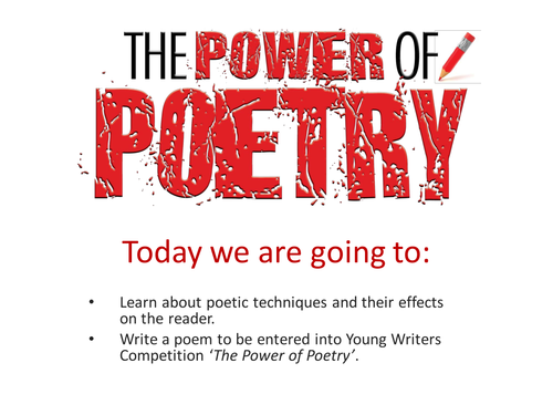 Power of Poetry Lesson Plan - Poetic Techniques | Teaching Resources