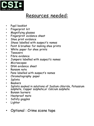Gifted & Talented CSI Activity | Teaching Resources