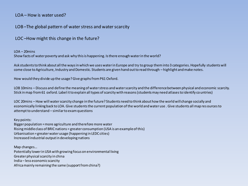 KS5 Water Conflicts Lesson 2 | Teaching Resources