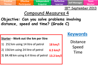 Compound Measures Lessons level 4-8 F-B - Resources - TES