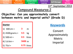 Compound Measures Lessons level 4-8 F-B by whidds - Teaching Resources ...