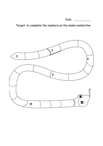Numberline snake | Teaching Resources
