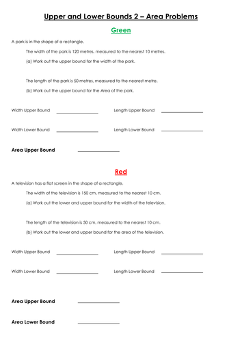 Upper and Lower Bounds Calculations Grade A | Teaching Resources Upper and Lower Bounds Calculations Grade A | Teaching Resources